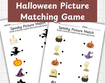 Halloween Picture Matching Game for Kids: Preschool & Kindergarten ...