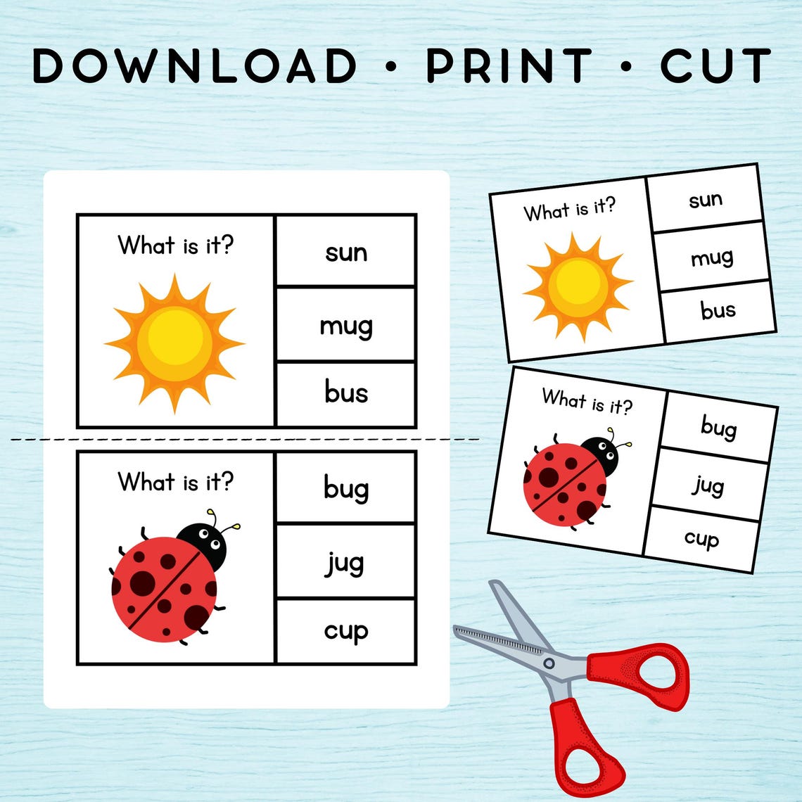 Montessori CVC Word Clip Cards – Printable Phonics Game (PDF) - Etsy