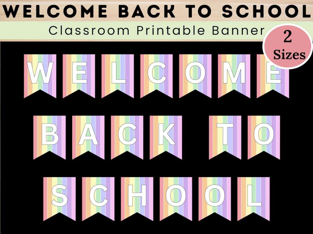 Pastel Rainbow Classroom Banner, Welcome Back to School Decor, Door ...