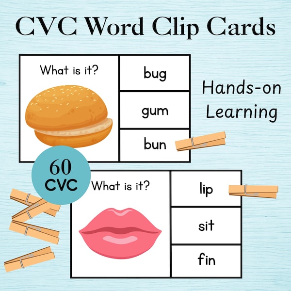 Cvc Words Clipart - Etsy