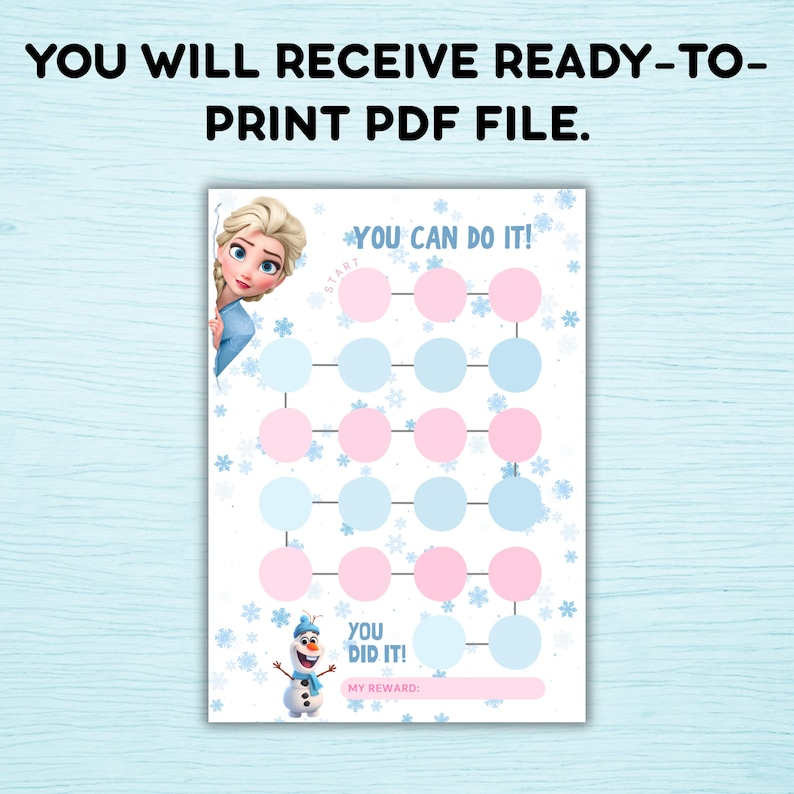 Reward Chart, Frozen Reward Chart Kids Printable, Toddler Reward Chart ...