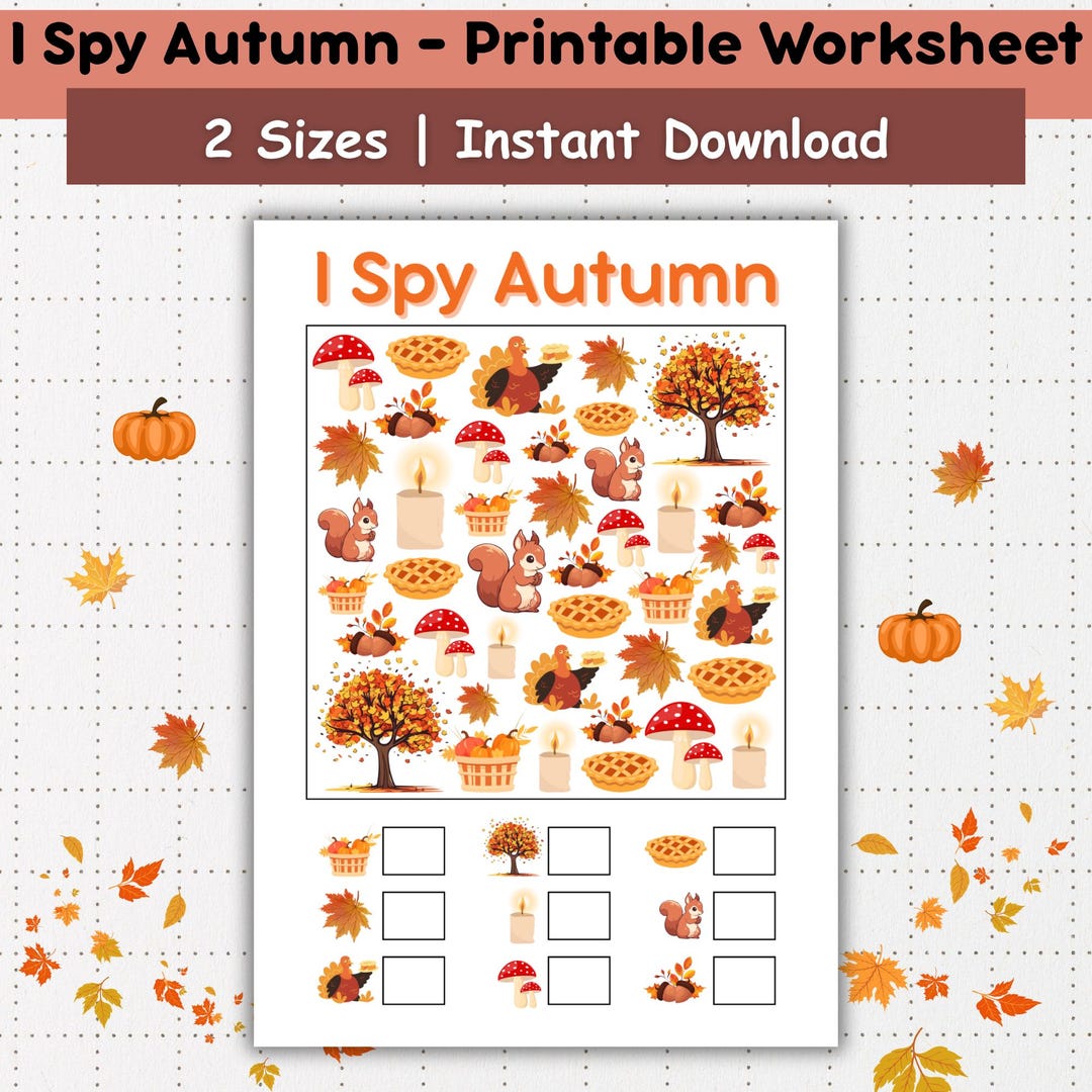 I Spy Autumn Printable Game – Fall and Thanksgiving Activity for Kids ...
