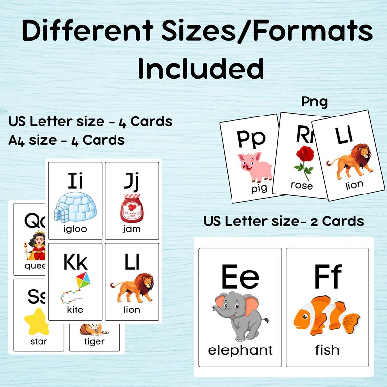 ABC Alphabet Cards, Classroom Learning Posters, Preschool Homeschool ...