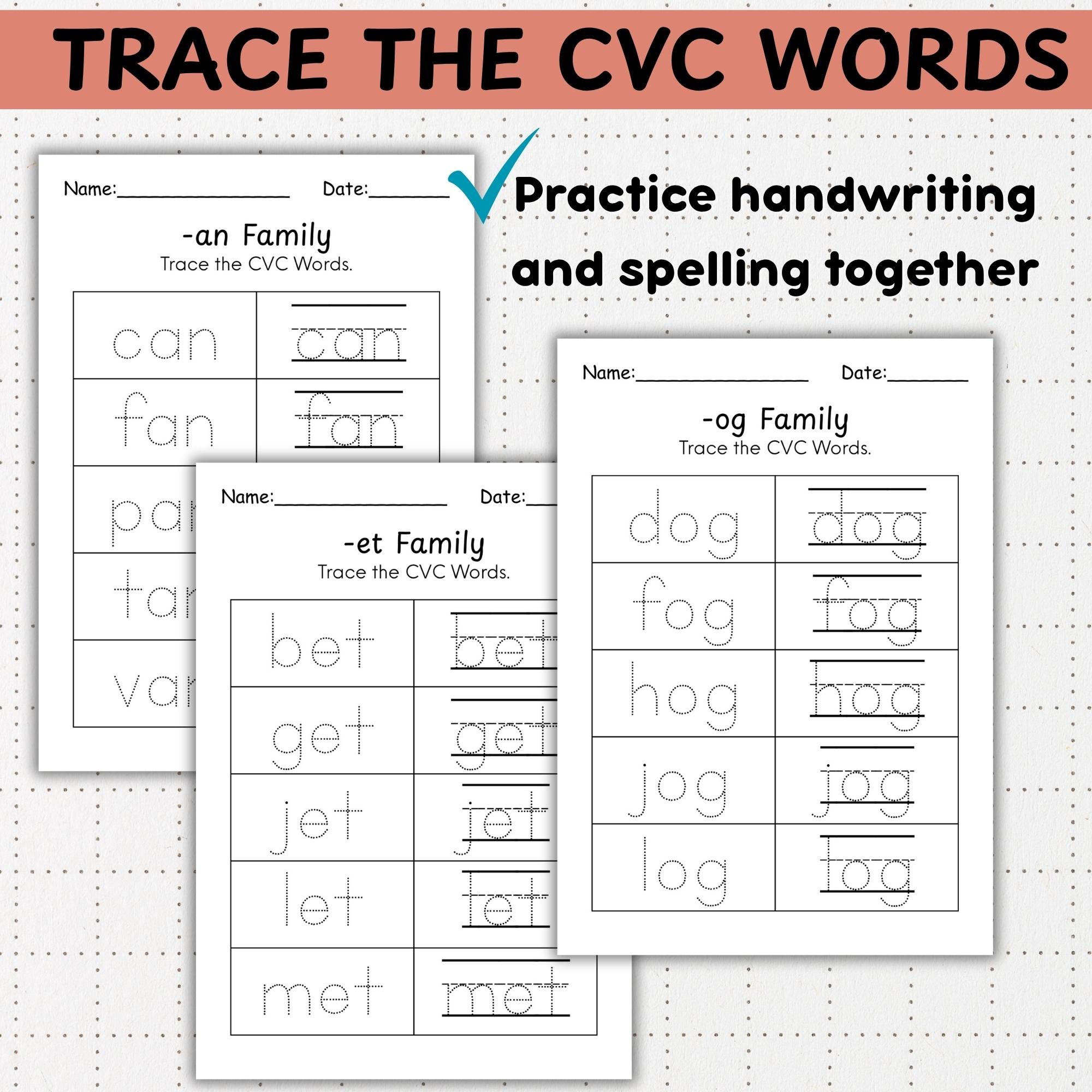 Printable CVC Word Worksheet Bundle: 70-page Phonics Activities (PDF ...