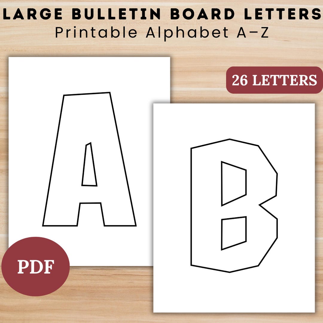 Printable Bulletin Board Letters – Large Uppercase Alphabet A-Z ...