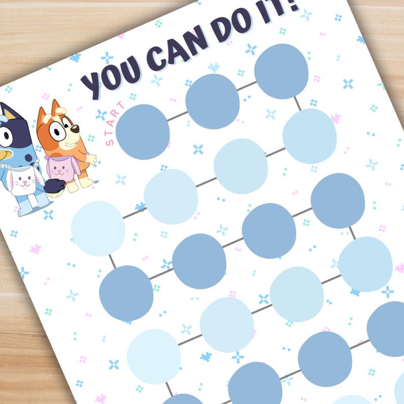 Bluey Reward Chart Printable, Behavior Chart, Daily Kids Chore Poster ...