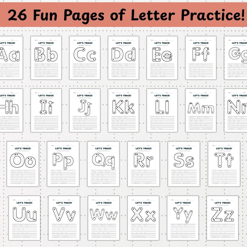 Alphabet Tracing Worksheets for Kids | ABC Tracing Book | Letters-words ...