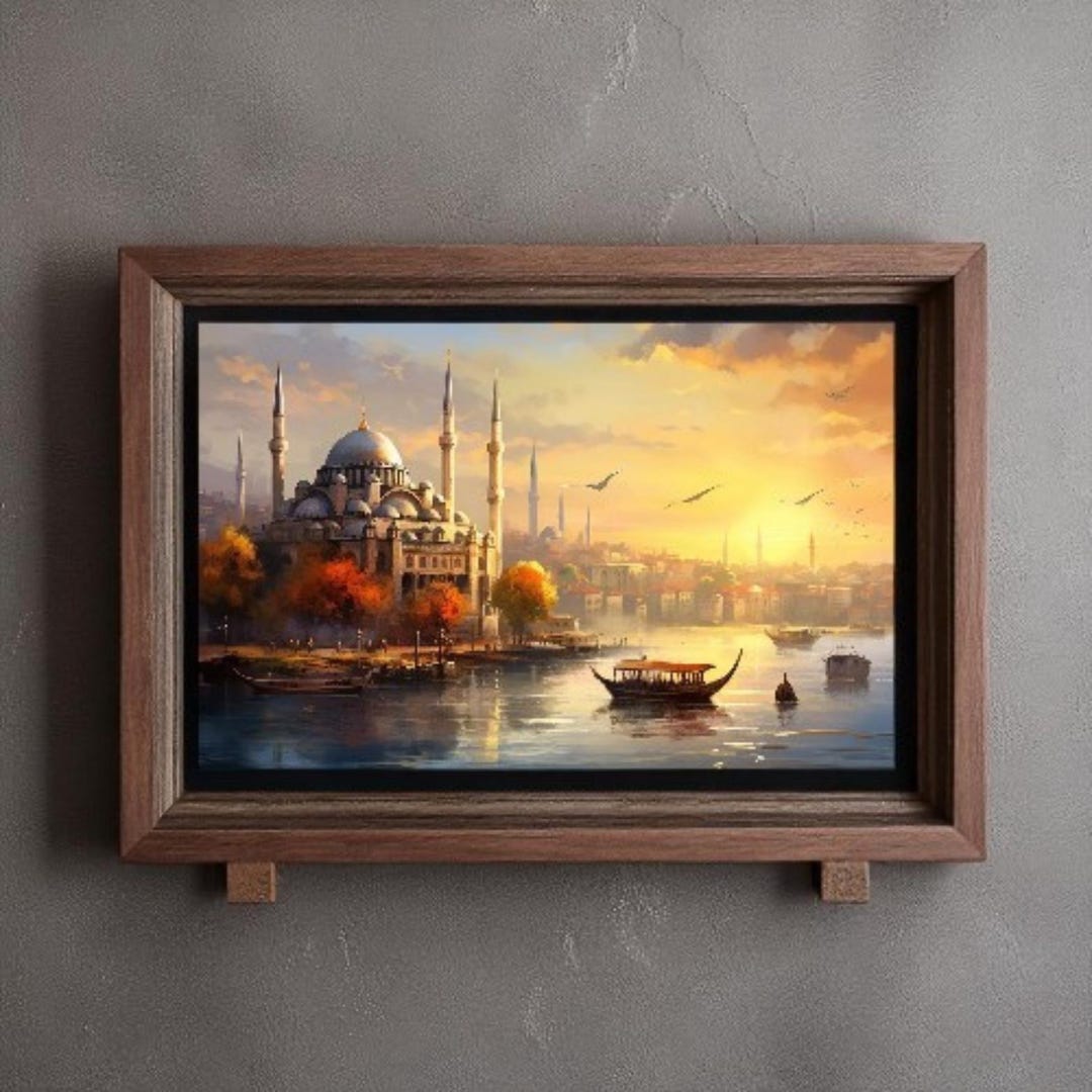 Misty Istanbul Sunrise Canvas Print: Turkey Travel Wall Art - Etsy