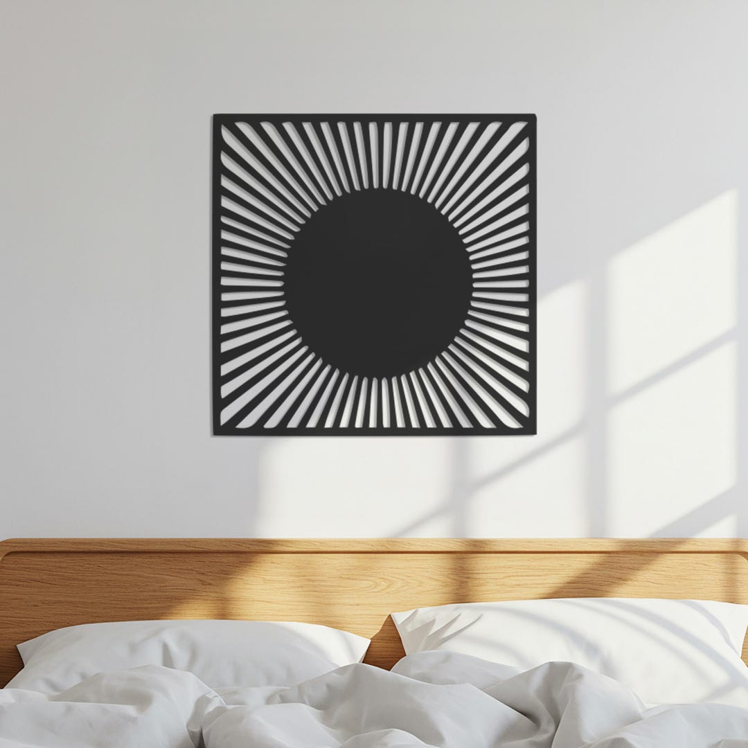 Sunburst Metal Wall Art, Modern Geometric Decor - Etsy