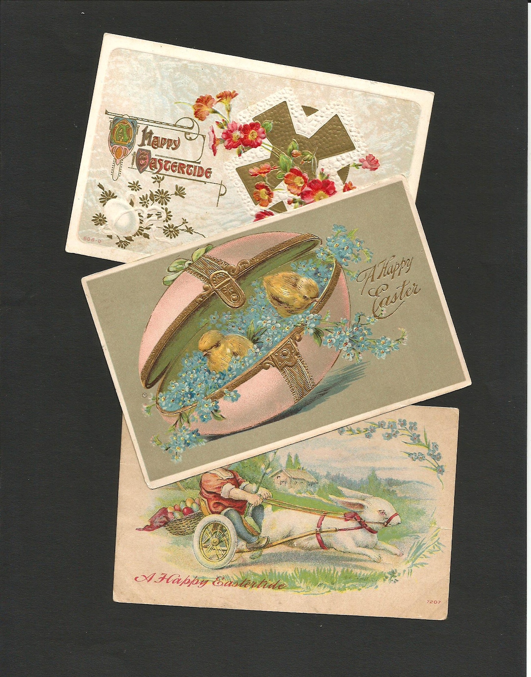 Vintage Early 1900s EASTER Postcards Embossed Children Chicks Bunnies ...