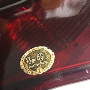 SALE Vintage Red Covered Glass Playing Card Box in Royal Ruby by Anchor ...