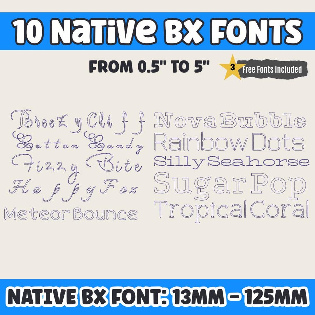 10 Font Set BX Embroidery Font Native BX Embrilliance Elegant Vintage ...