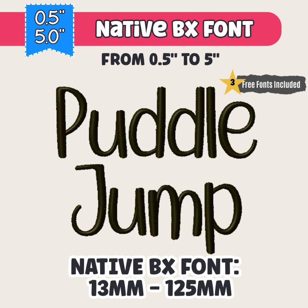 Puddle Jump BX Embroidery Font Native BX Embrilliance Elegant Vintage ...