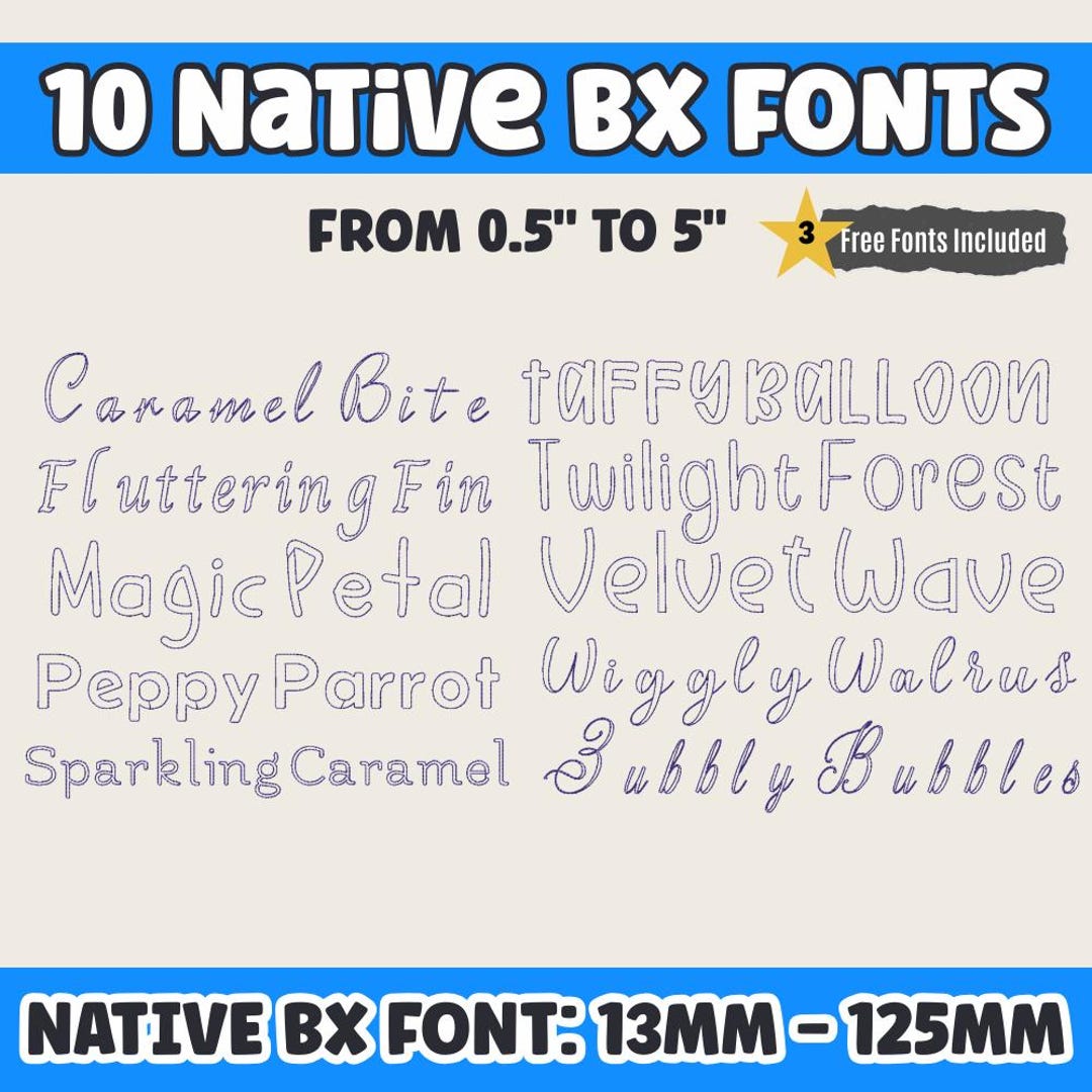 10 Font Set BX Embroidery Font Native BX Embrilliance Elegant Vintage ...