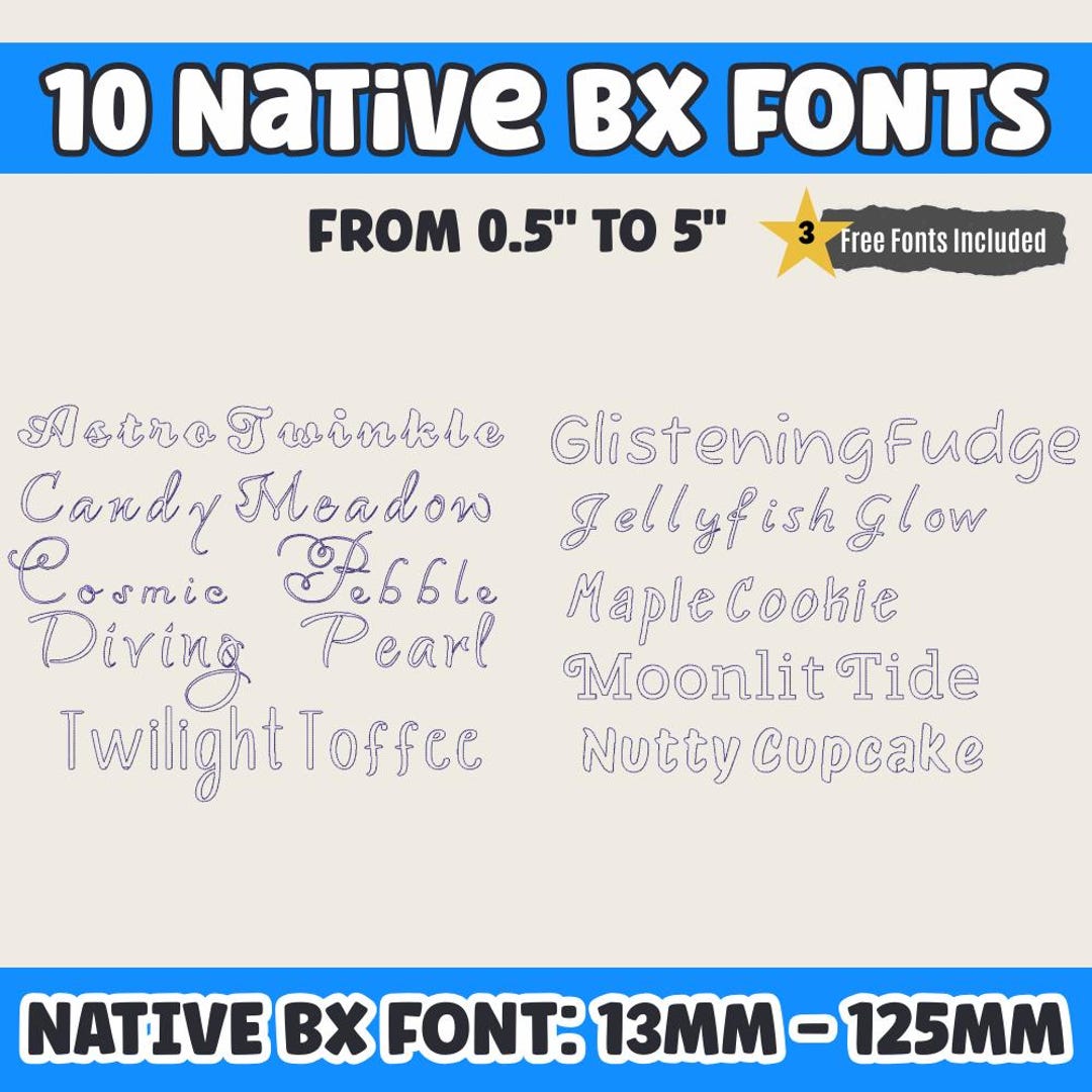 10 Font Set 5 BX Embroidery Font Native BX Embrilliance Elegant Vintage ...