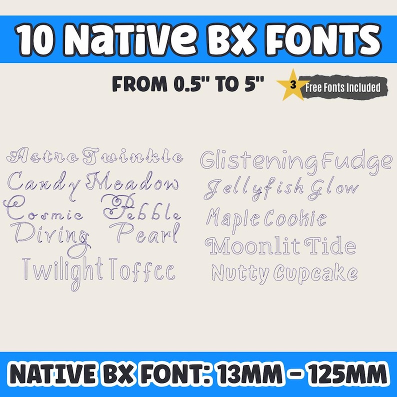 10 Font Set 5 BX Embroidery Font Native BX Embrilliance Elegant Vintage ...