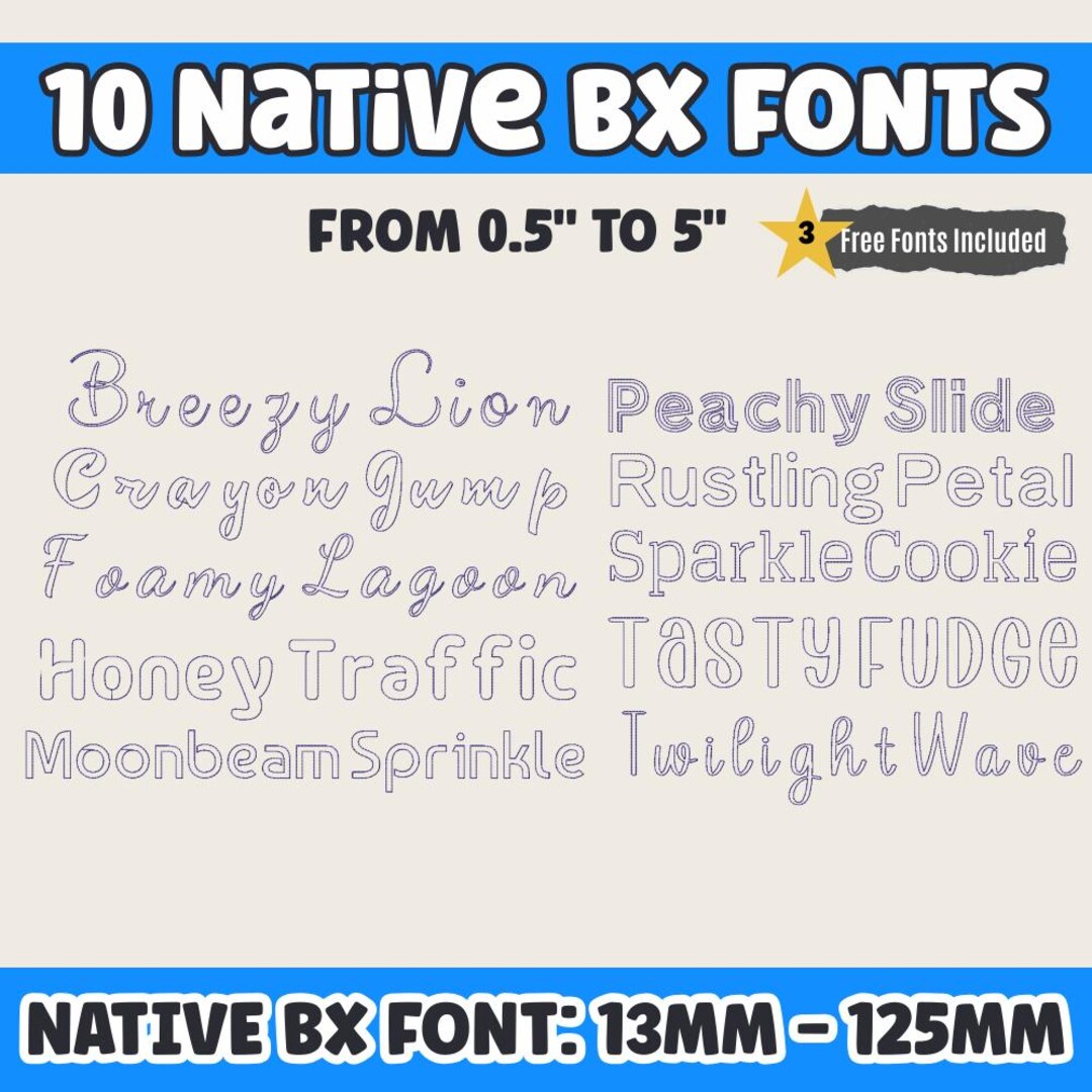 10 Font Set BX Embroidery Font Native BX Embrilliance Elegant Vintage ...