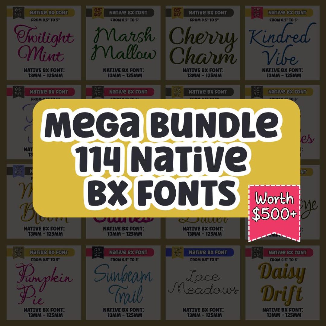 Embroidery Bx Font Bundle Native Bx Font Designer Embroiderie Font ...
