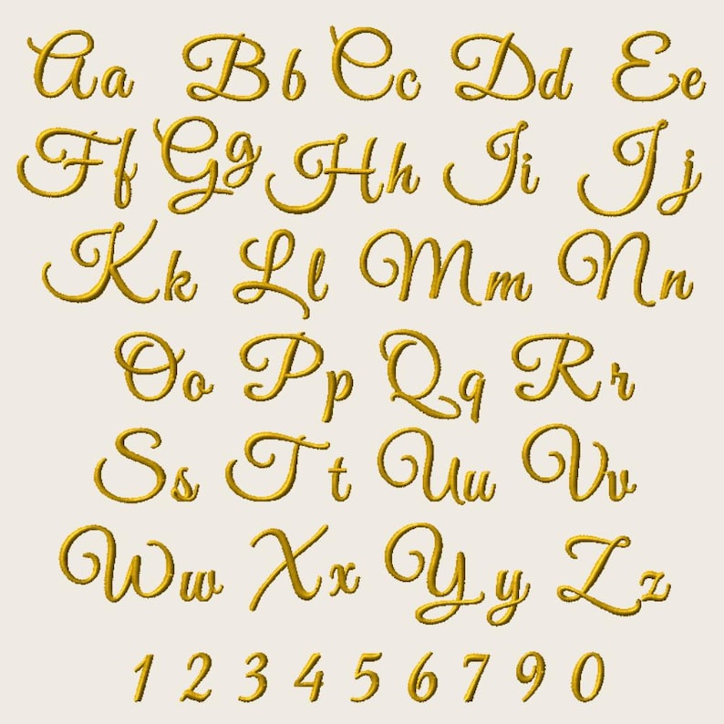Police de broderie machine cursive BX, monogramme, alphabet script ...