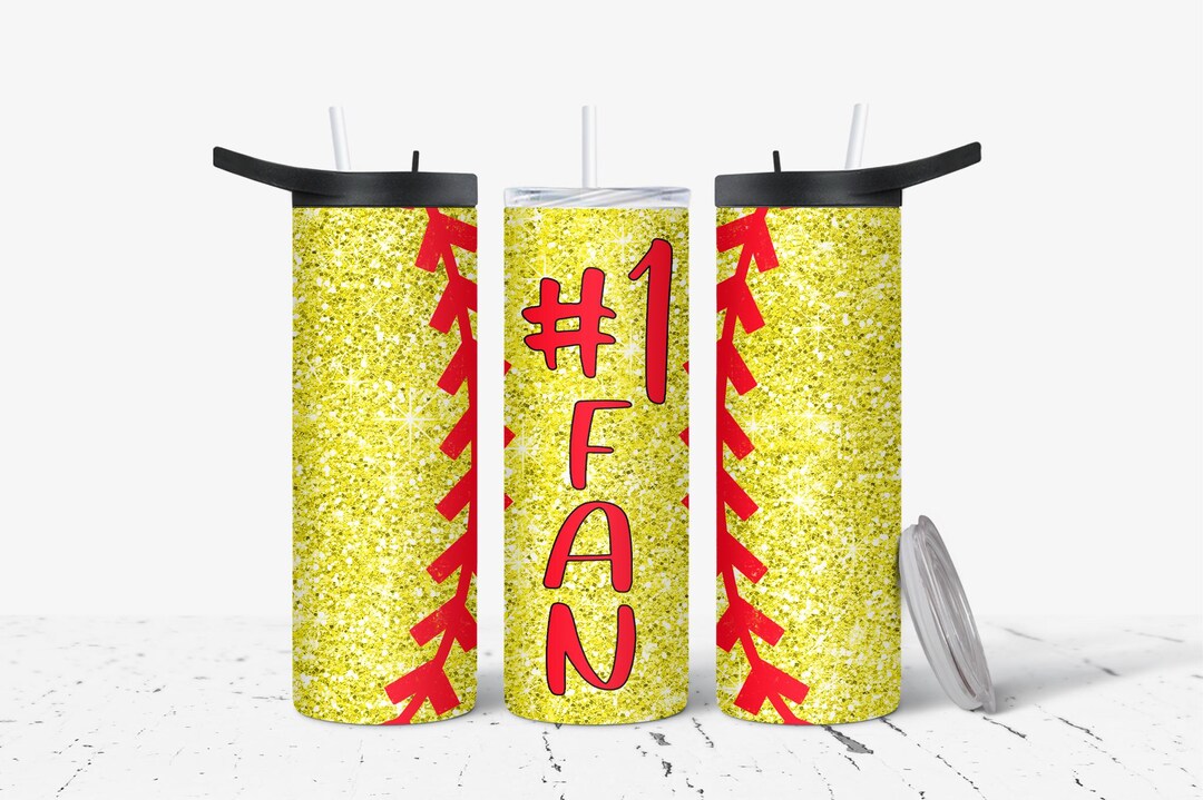 Softball #1 Fan Tumbler, Softball Mom Tumbler, Softball Gift, Softball ...