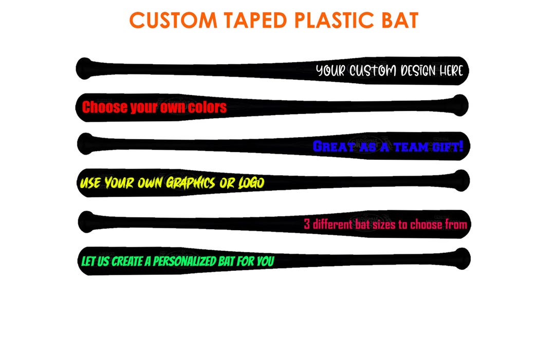 Custom Taped Plastic Baseball Bat, Plastic Baseball Bat, Novelty ...