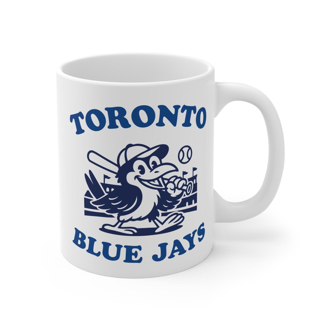 Toronto Blue Jays Coffee Mug - Vintage Cartoon Baseball Design ...