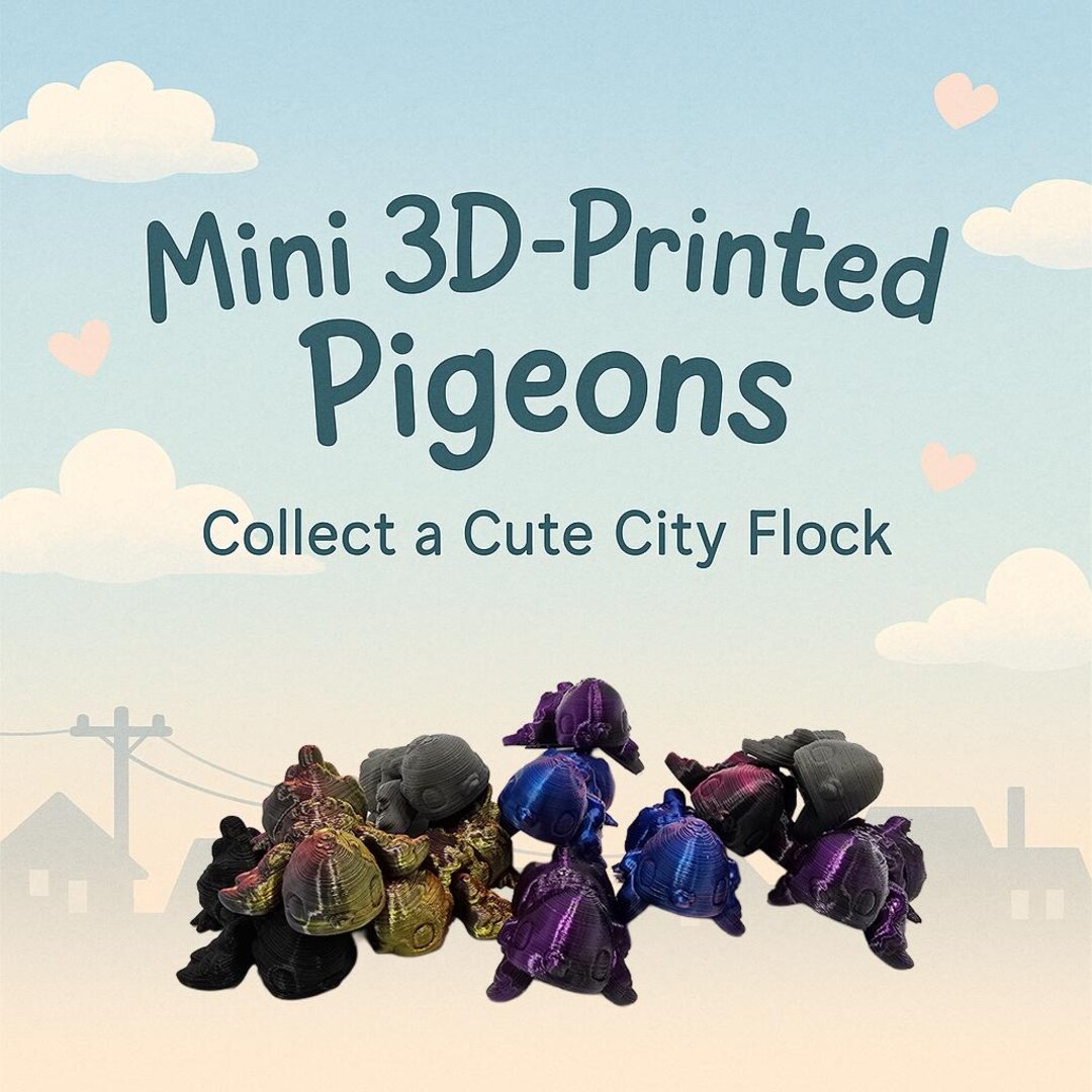 Mini 3d-printed Pigeon Figurine – Tiny Desk Buddy or Flock Gift Set - Etsy