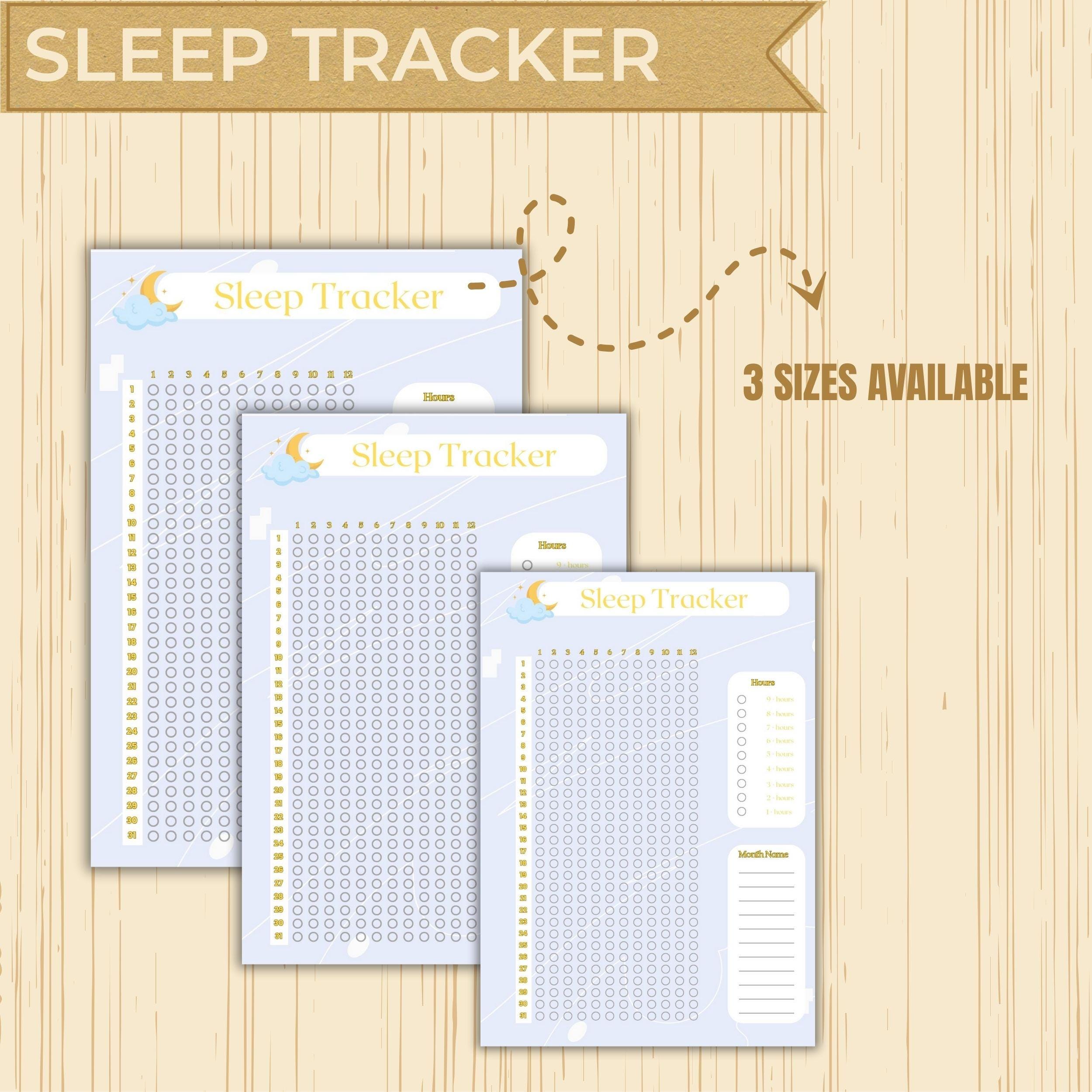 Printable Monthly Sleep Tracker: Wellness Planner, Self-care Log (PDF ...