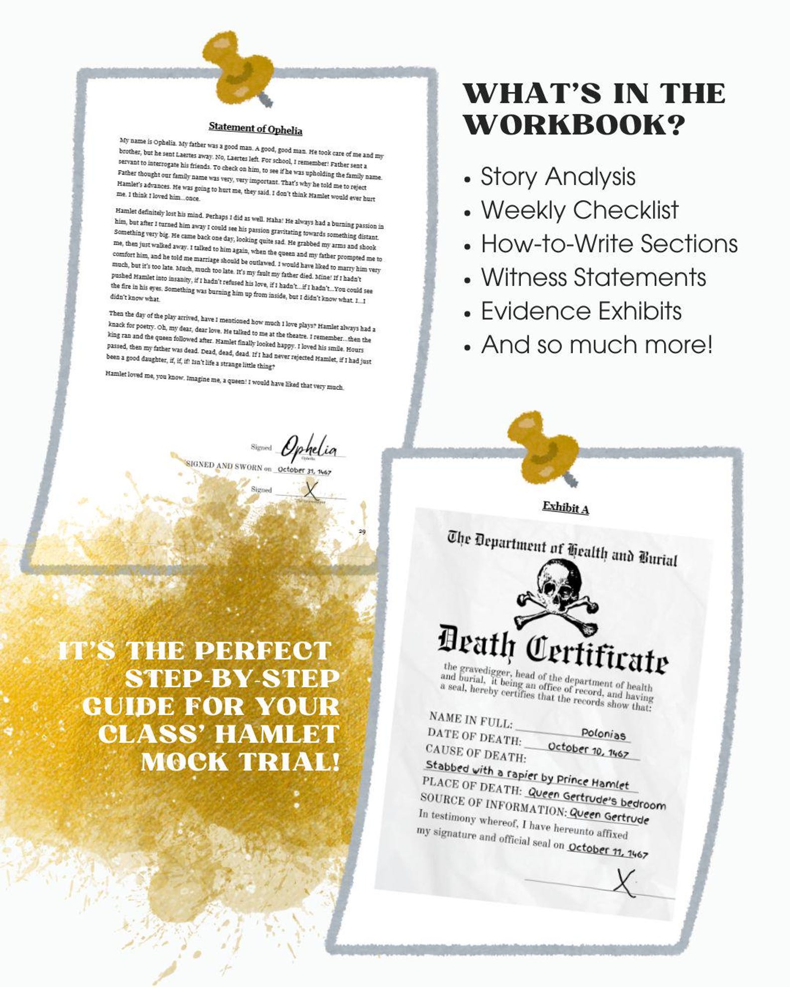 Hamlet Mock Trial Workbook: to Condemn or Not to Condemn? - Etsy