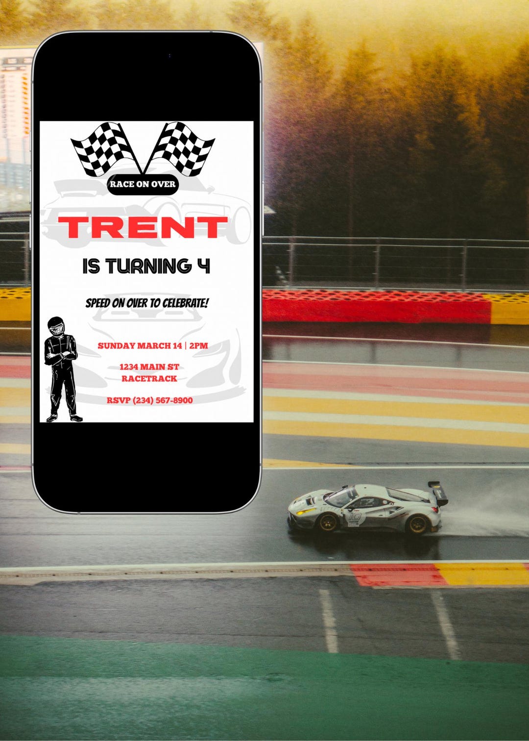 Editable Race Car Birthday Invitation, Race Car Party, Boys Invitation ...