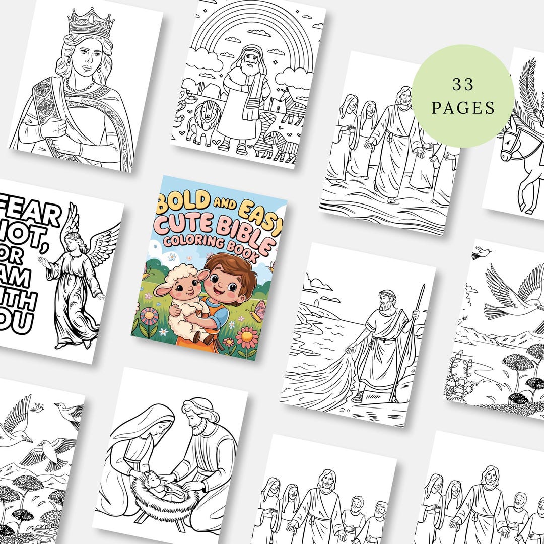 Bible Coloring Pages for Kids | 33 Bold and Easy Christian Coloring ...