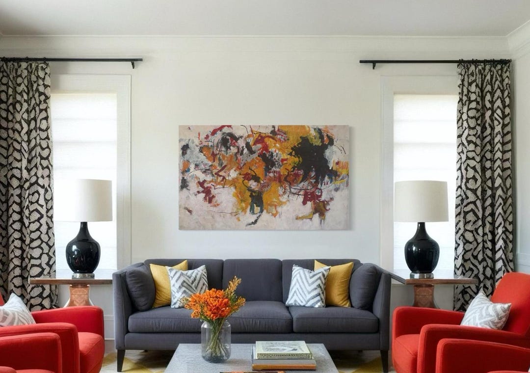 Whirly Twirly Things | Large Abstract Painting, Acrylic and Mixed Media ...