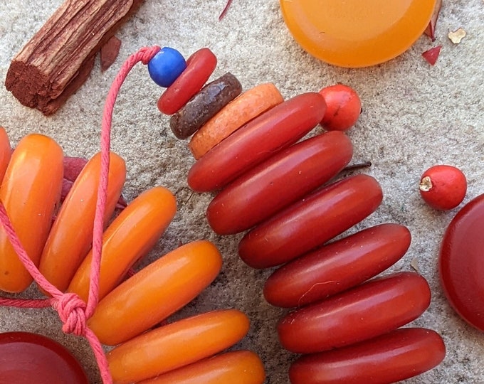 African Copal & Brass Beads - Etsy