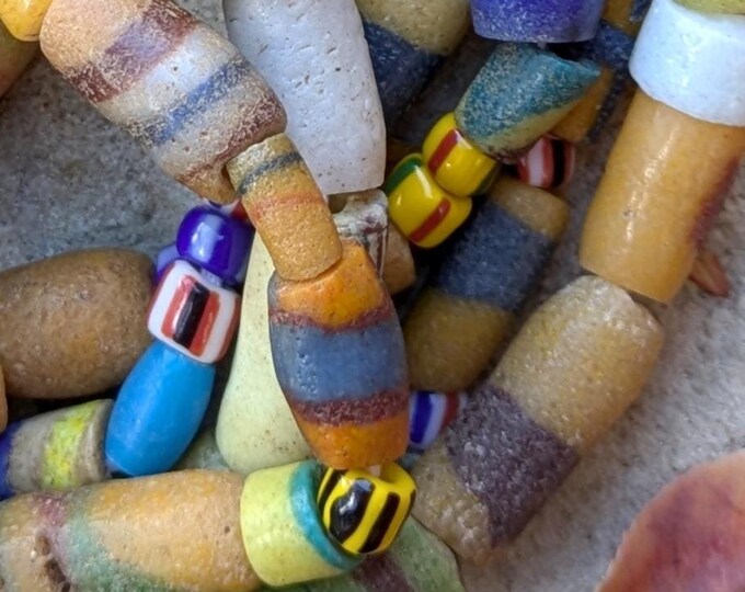 African Sand Cast Beads -4 Strands - Etsy