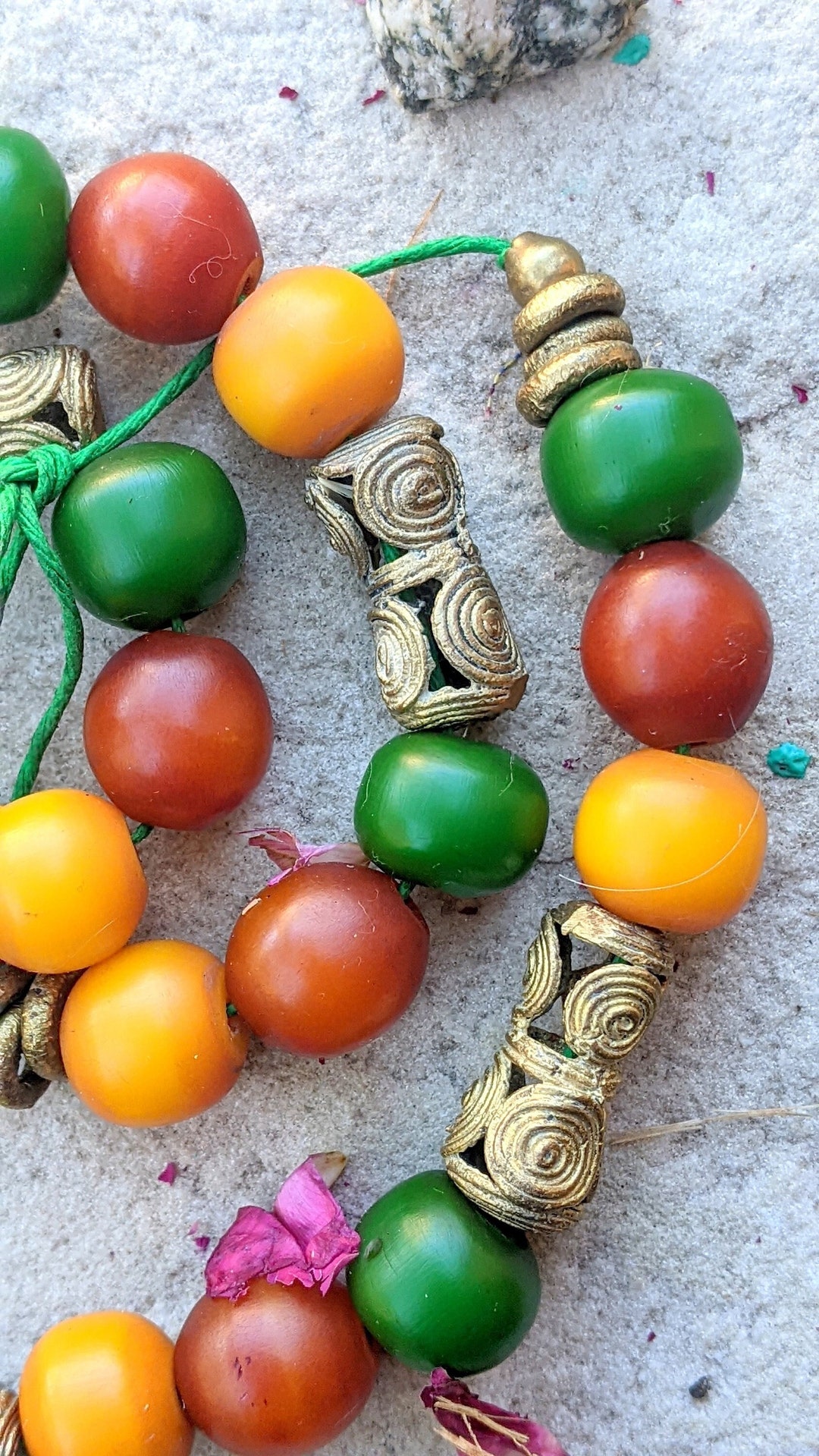 African Copal & Brass Beads - Etsy