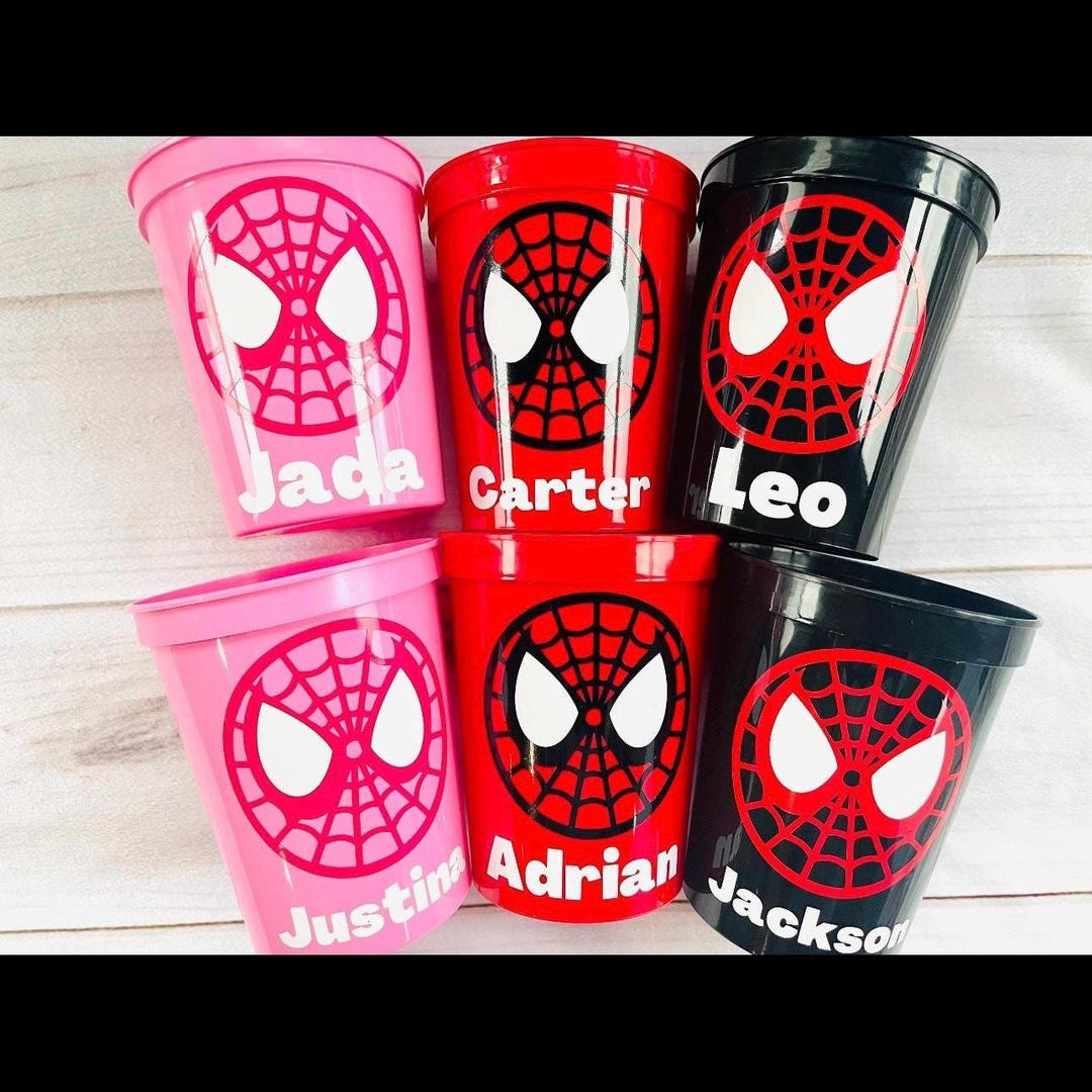 Personalized Spider Superhero Party Cups: Custom Kids Birthday Favors ...