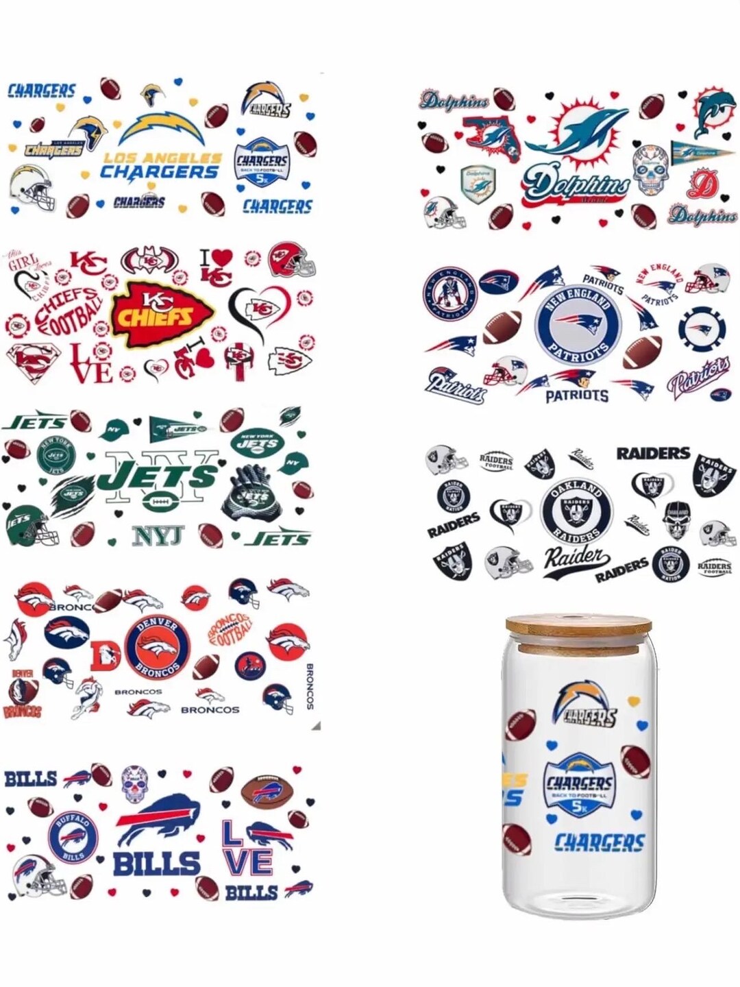 NFL Team Glass Can: Custom Football Game Day Cup - Etsy