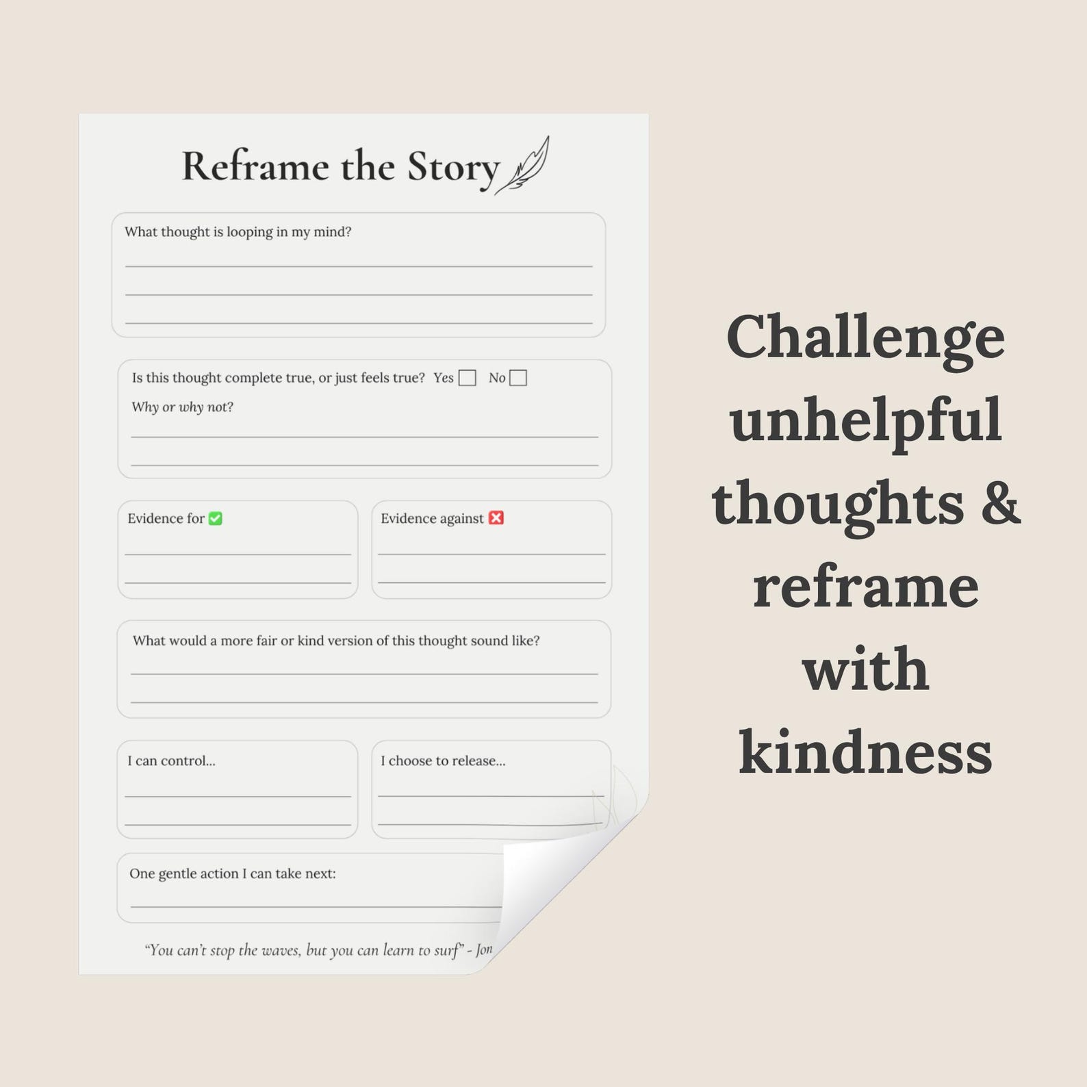 Overthinking Journal Printable | Anxiety, Self-help Digital Journal ...