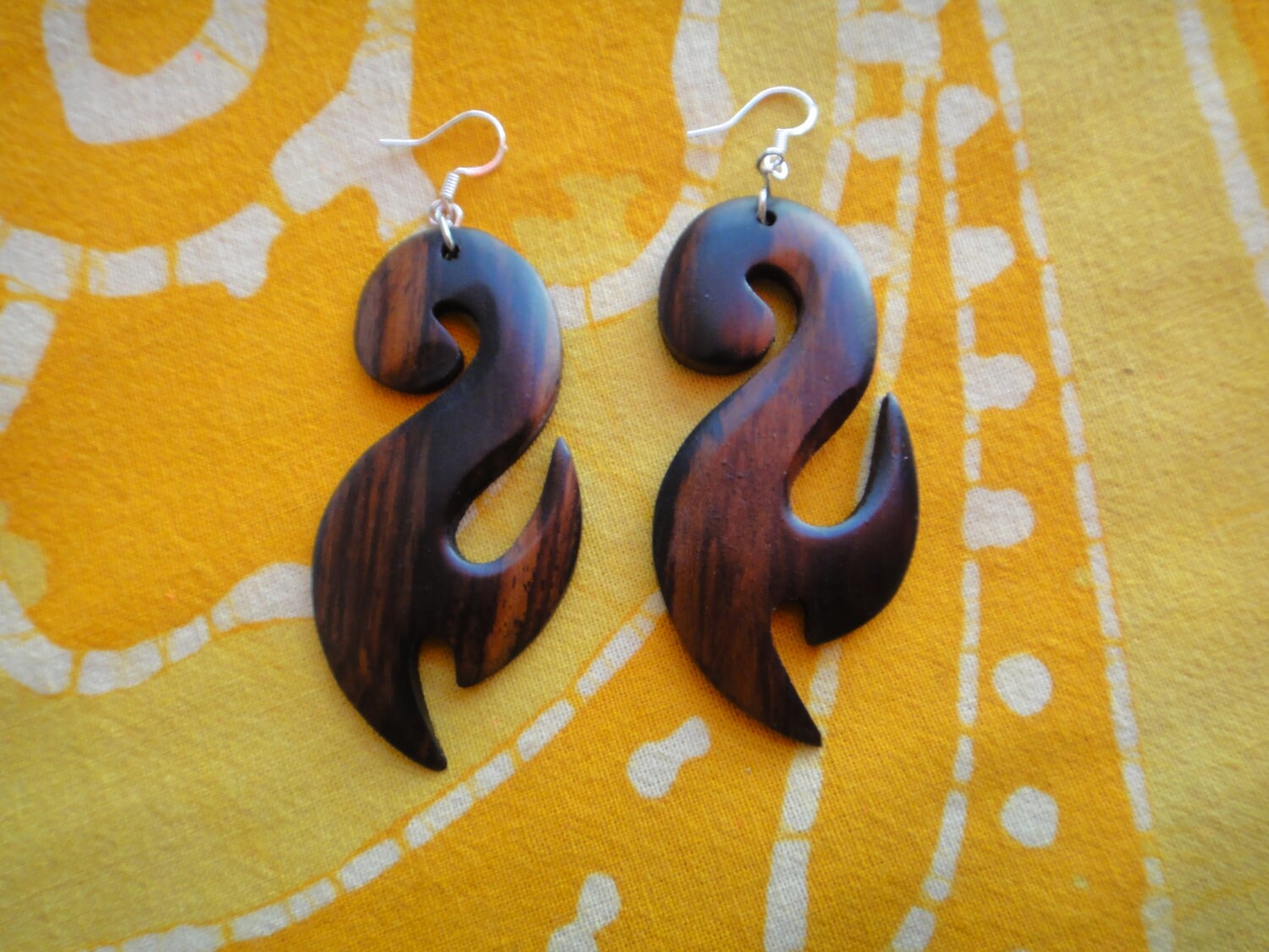 Wood Fish Hook Tribal Pendant Necklace Maori Symbol - Etsy