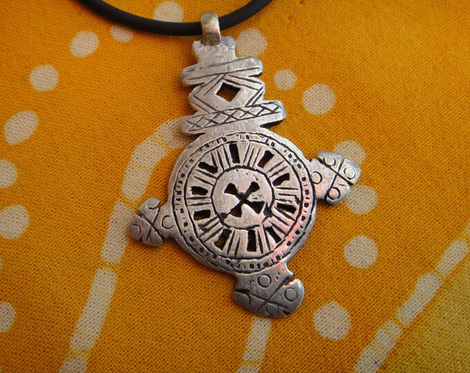 Ethiopian Coptic Cross Compass Pendant Necklace - Etsy