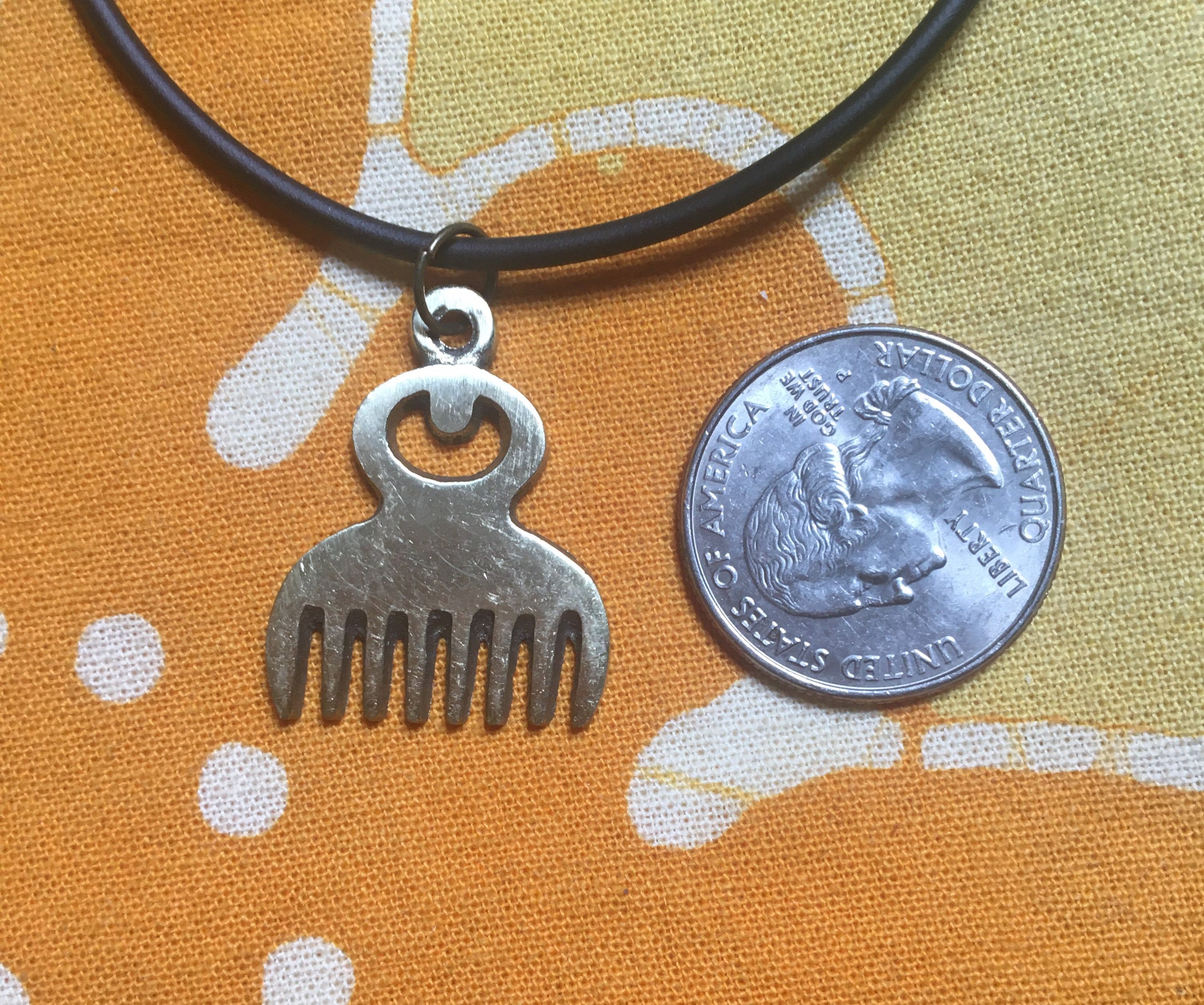 Petite Duafe Comb Adinkra West African Symbol Brass Pendant - Etsy