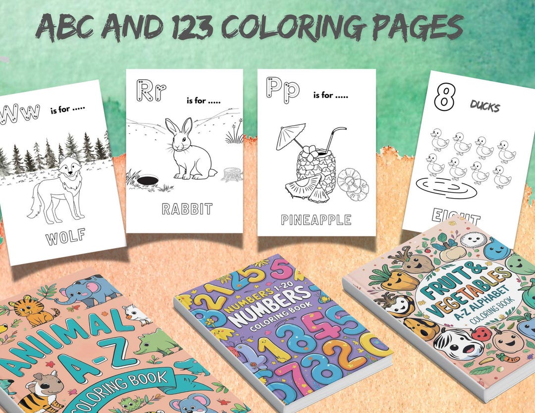 ABC 123 Baby First Book, Animal Coloring Book, Fruit and Vegetable ...