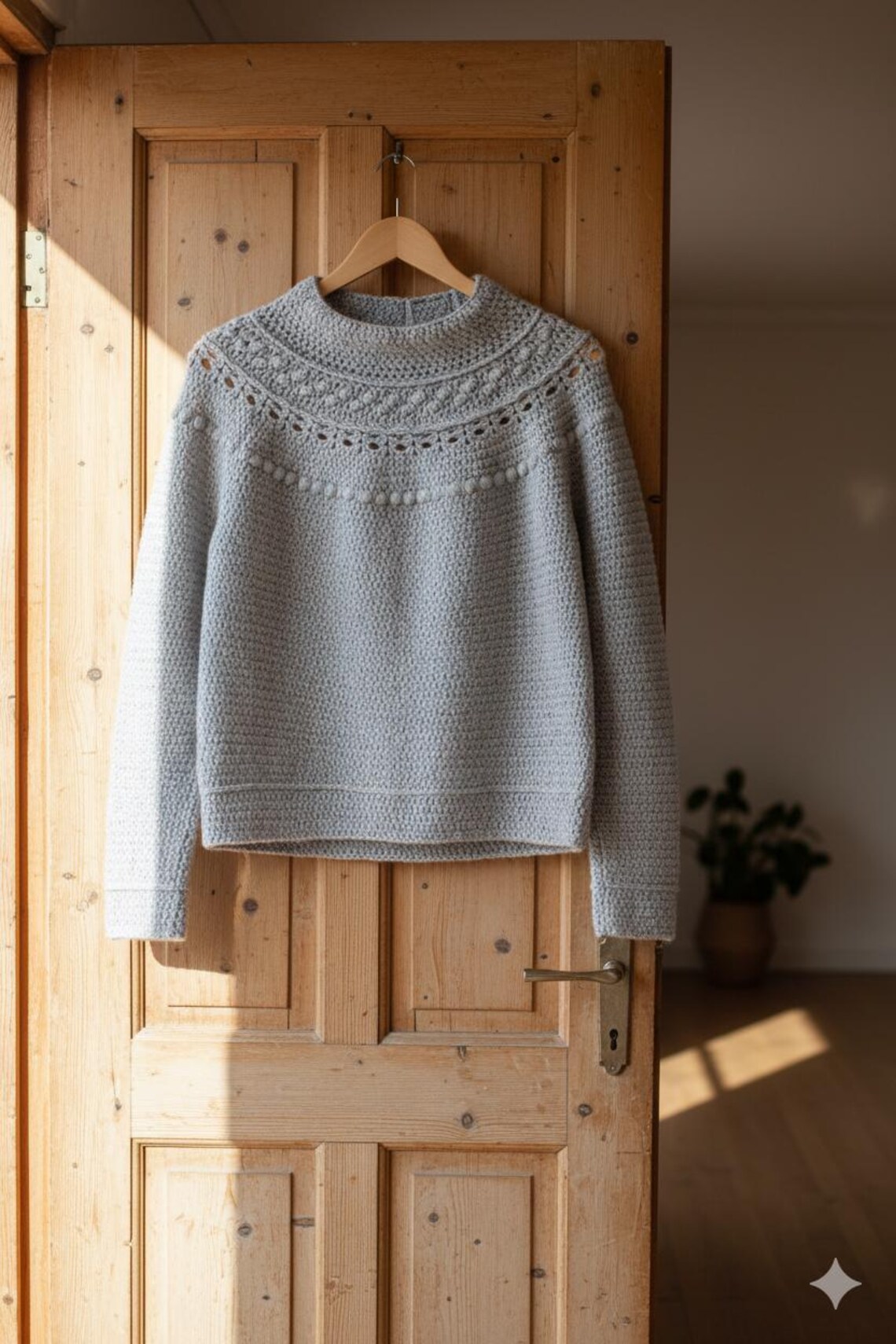 Crochet Pattern Sweater | Round Yoke Top Down | Bobble & Lace Stitch ...