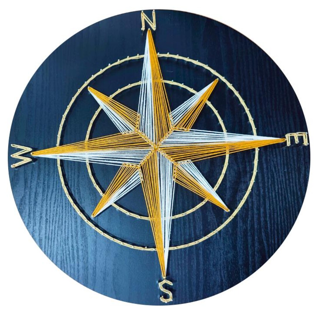 GOLDEN COMPASS Rosette With Tutorial - String Art BOX Set - Etsy