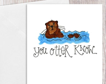Otter Card - Etsy