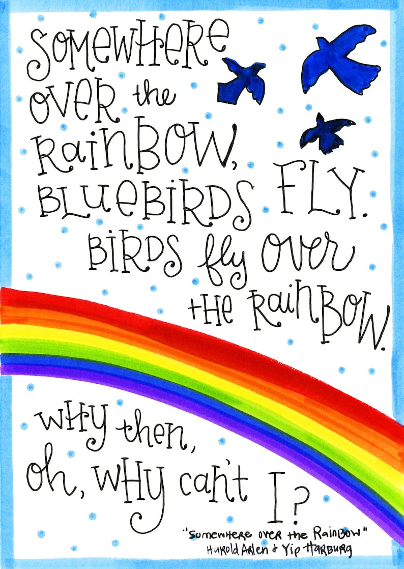 Somewhere Over The Rainbow Printable Lyrics Somewhere Over The Rainbow Printable Lyrics