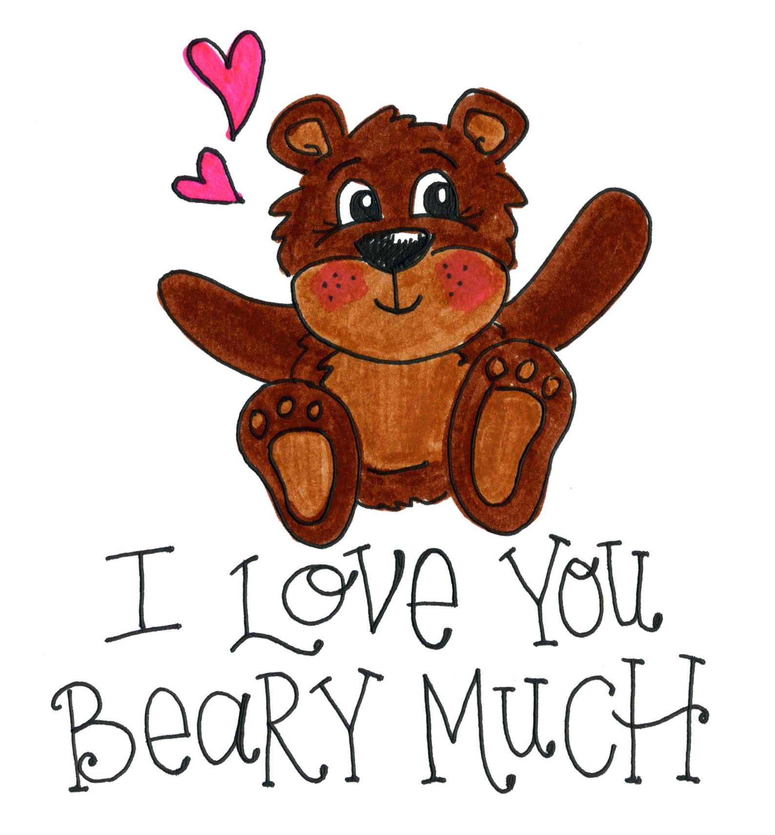 I Love you Beary Much Greeting Card | Etsy