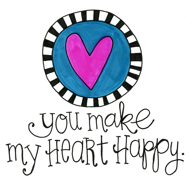 You Make My Heart Happy Greeting Card - Etsy