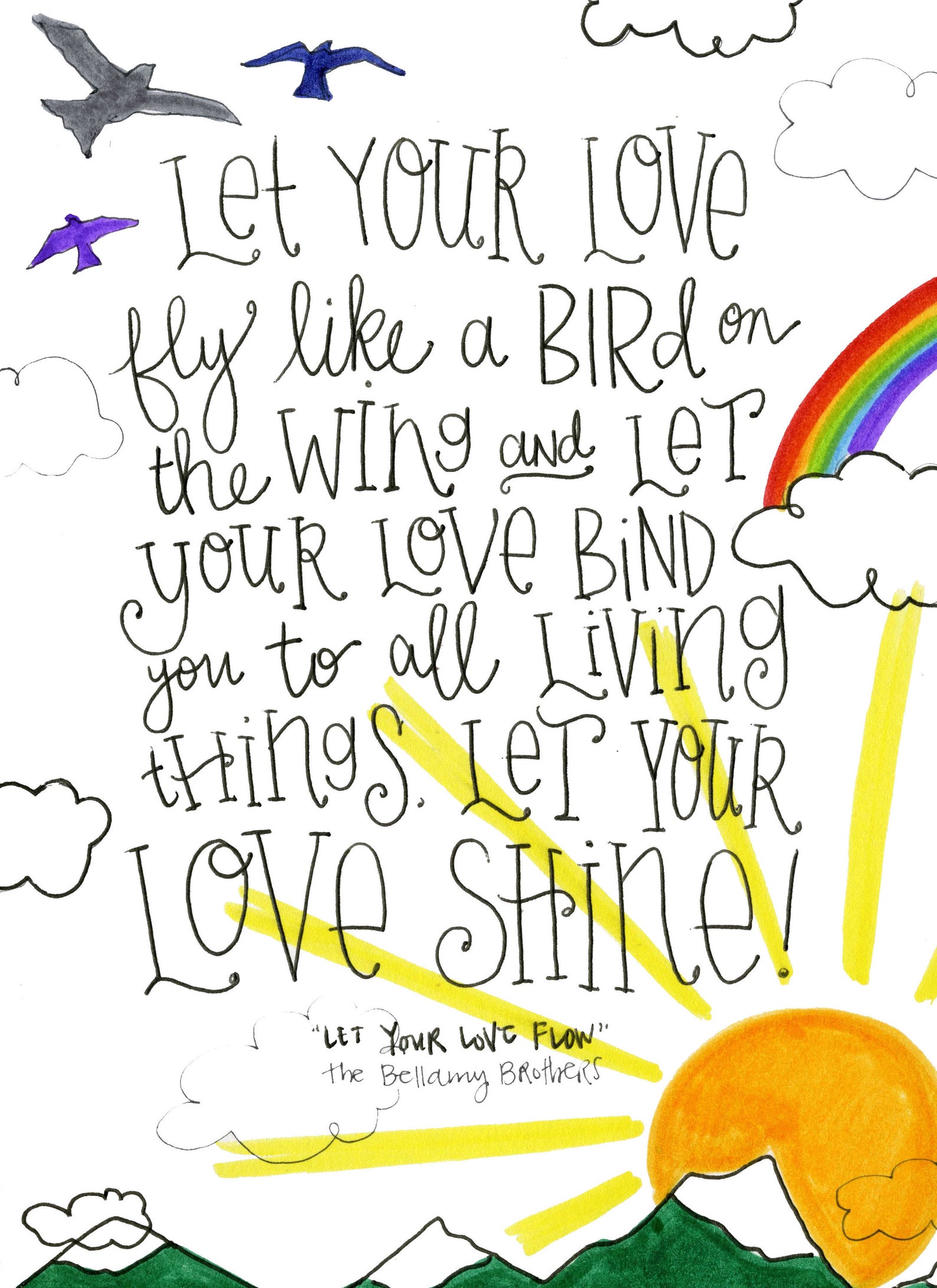 Let Your Love Flow | Lyrics Print - Etsy