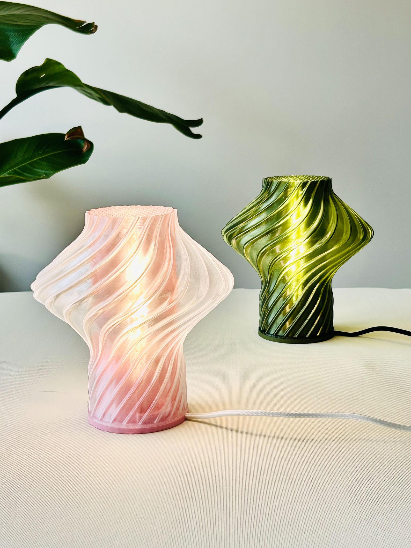 Table Lamp: Ribbon Swirl Design, Modern Desk Lighting - Etsy
